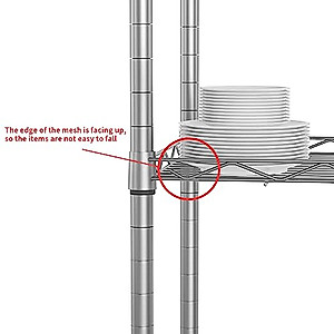 SINGAYE 5 Tier Storage Rack Wire Shelving Unit Thicken Heavy Duty Storage Shelves for Pantry Closet Kitchen Laundry 880Lbs Capacity 13.38"x 23.22"x 59.05"(DxWxH) Silver