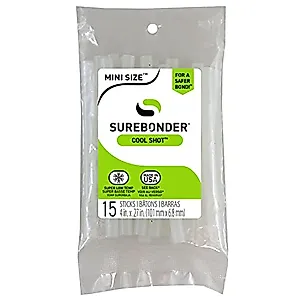 Surebonder CS15 CoolShot Low Temp Glue Sticks, 4", 15 per Pack (FPRCS15)