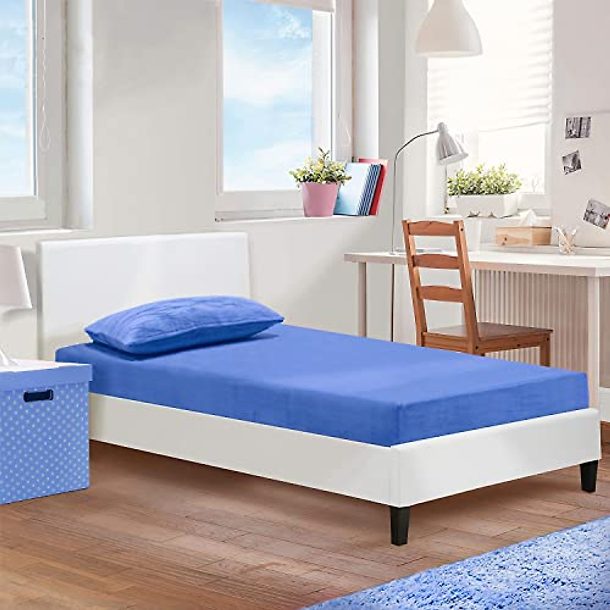 Irvine Home Collection Kids Youth Twin Size 6-inch Gel Memory Foam Mattress, Free Matching Pillow, Medium Firm, Cool Sleep, CertiPUR-US Certified, Great for Bunk Beds, Trundles, Campers, and Daybeds
