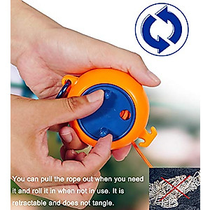 Medolli Portable Retractable Clothesline for Outdoor/Indoor, Travel, Camping, Backyard, Hotel, Adjustable Clothesline with 10 Windproof Clothespins, Multi-Functional, 26 ft