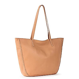 The Sak Faye Tote Bag in Leather, Large Purse with Double Shoulder Straps, Natural Vachetta