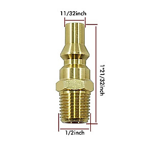 MENSI Propane Gas Quick Connect Adapter 1/4" NPT Full Flow Brass Male Plug Kit for RV Portable BBQ