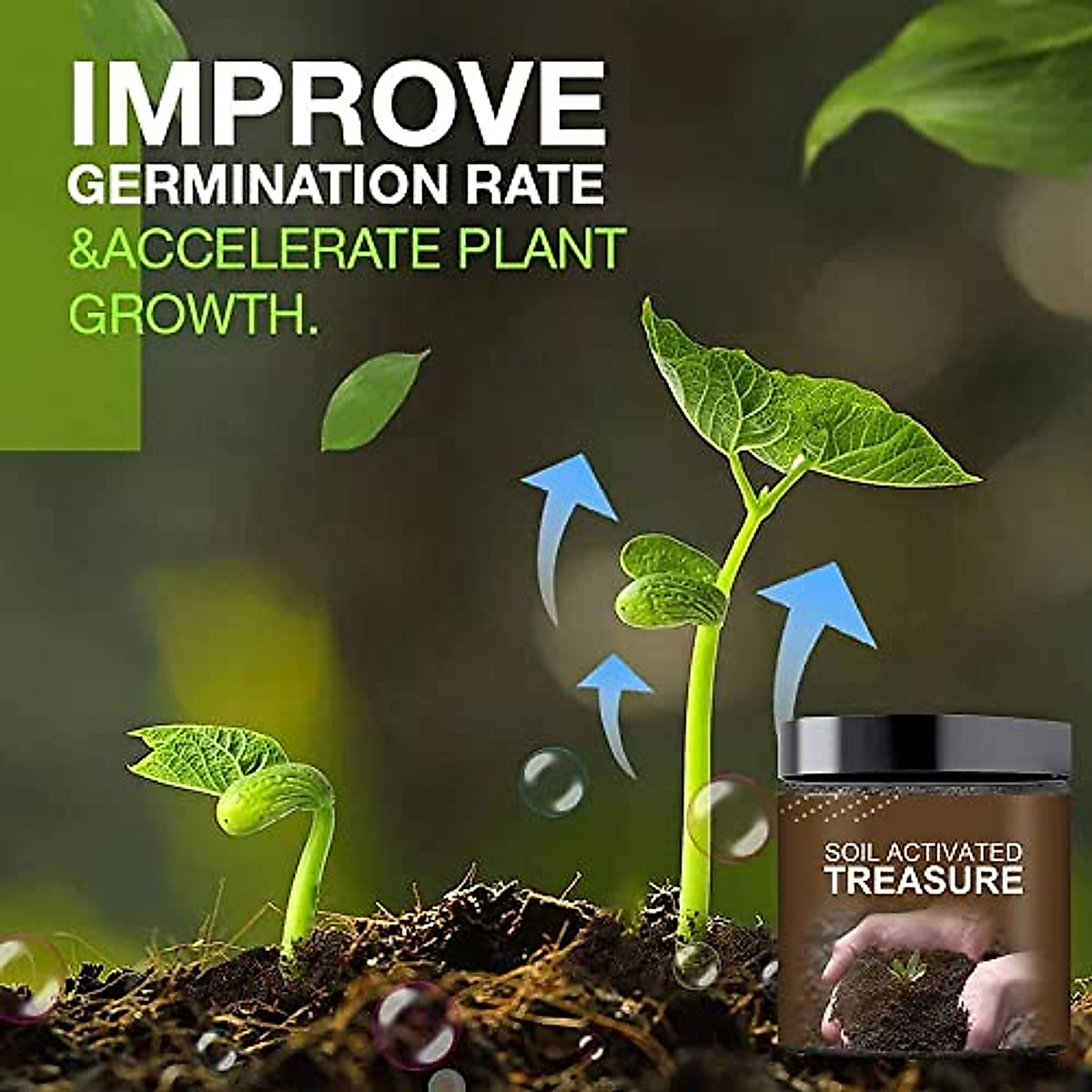 Soil Activated Treasure, Organic Soil Improver, Premium Soil Activators for Raised Garden Beds, Potting Mix, Lawns and Gardens (3PCS)