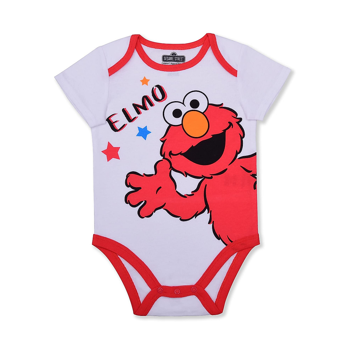 Sesame Street Boys’ Elmo Bodysuit and Jogger Set for Newborn and Infant – Red/White