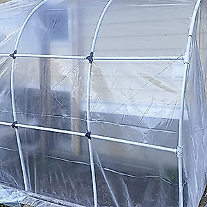 Yowlieu 6 Mil Clear Greenhouse Plastic Sheeting, 6.5' x 9.8' UV Resistant Polyethylene Greenhouse Film Hoop Green House Plastic Cover for Farms, Agriculture, Garden