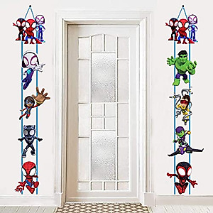 Spidey and His Amazing Friends Birthday Party Decorations Designed Door Hanging Banner Porch Sign Banners Welcome Hanging Hero for Super Fun Hero Party Wall Favors
