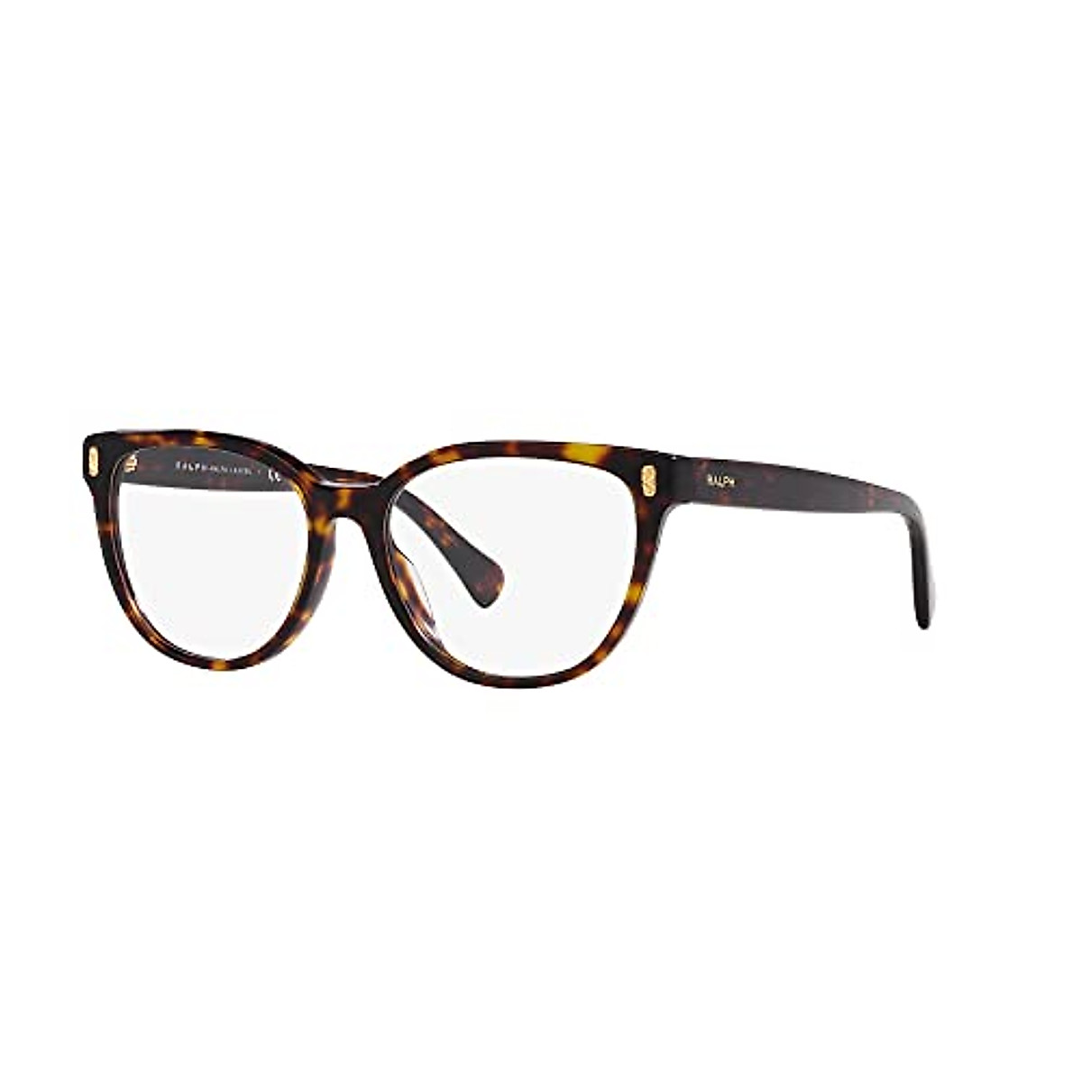 Ralph by Ralph Lauren Women's RA7153 Oval Prescription Eyewear Frames, Shiny Dark Havana/Demo Lens, 53 mm