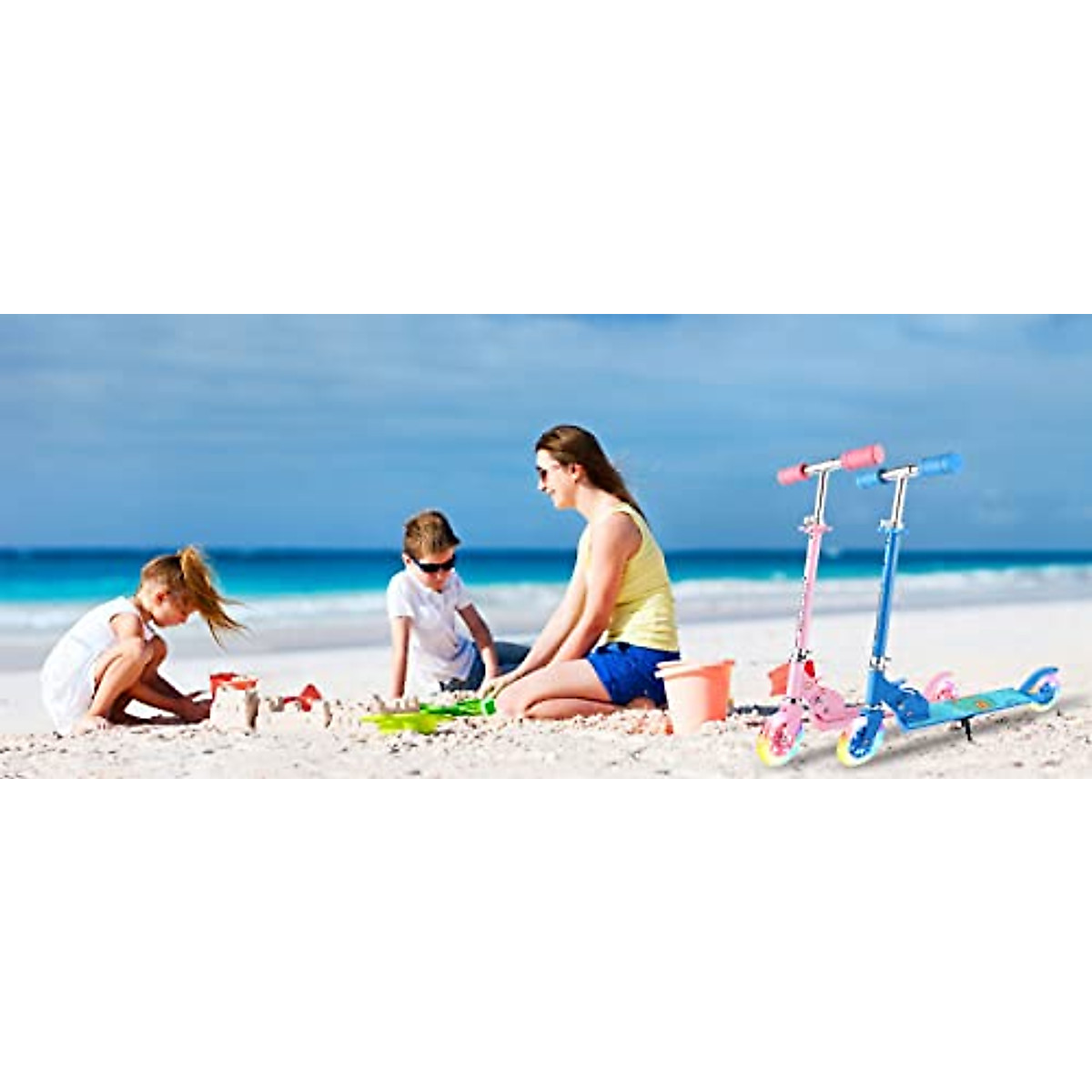 Scooter for Kids Ages 3-12 - Kids Kick Scooters with Led Light Up Wheels & 3 Levels Adjustable Handlebar, Lightweight Foldable 2 Wheel Girly Pink Scooter, Christmas Birthday Gifts for Girls Boys.