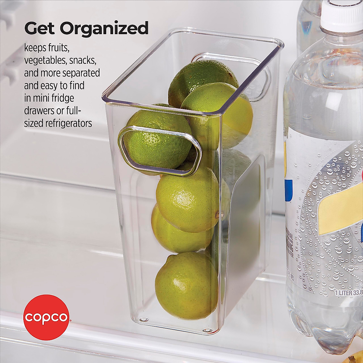 Copco Mini Tall Storage Bin, 5.5 x 3.5 x 7 Inch, Clear