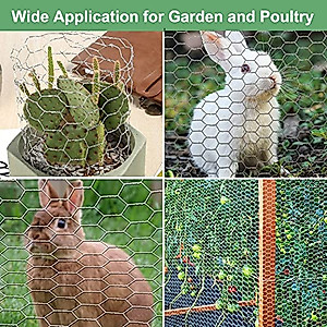 Chicken Wire Fencing 13.7 in x 108 in Hexagonal Galvanized Mesh Small Garden Wire Fence Kit & Wire Ties Floral Chicken Wire Roll for Crafts Rabbit Poultry