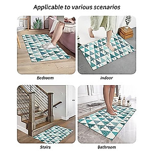 Indoor Door Mat Washable Mat 18x30 Inch - Outdoor Non-Slip Mat Absorbent Resist Dirt Doormats Christmas Pine Tree Tile Floor Mat for Entryway Patio Bathroom