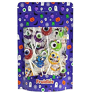 Fruidles Halloween Monster Lollipop, Monster Variety Suckers Candy, Great for Halloween Goody Bag Fillers, Individually Wrapped (Half-Pound)