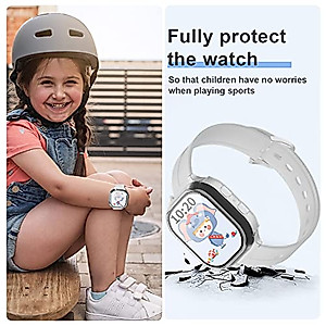 JZK 2 Pack Compatible for Gabb Watch Screen Protector Case for Kids,Tempered Glass Overall Protective Case Cover Scratch Resistant Bumper Shell Compatible for Gabb Watch Accessories,Clear+Clear