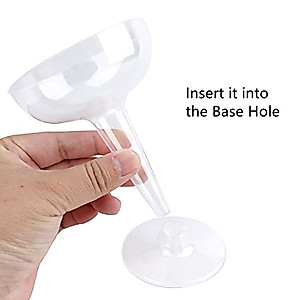 Hacaroa 75 Pack Plastic Champagne Coupe, 4 Oz Champagne Glasses Cocktail Glasses, Disposable Party Stem Cups Dessert Cups for Martini, Margarita, Birthday, Wedding