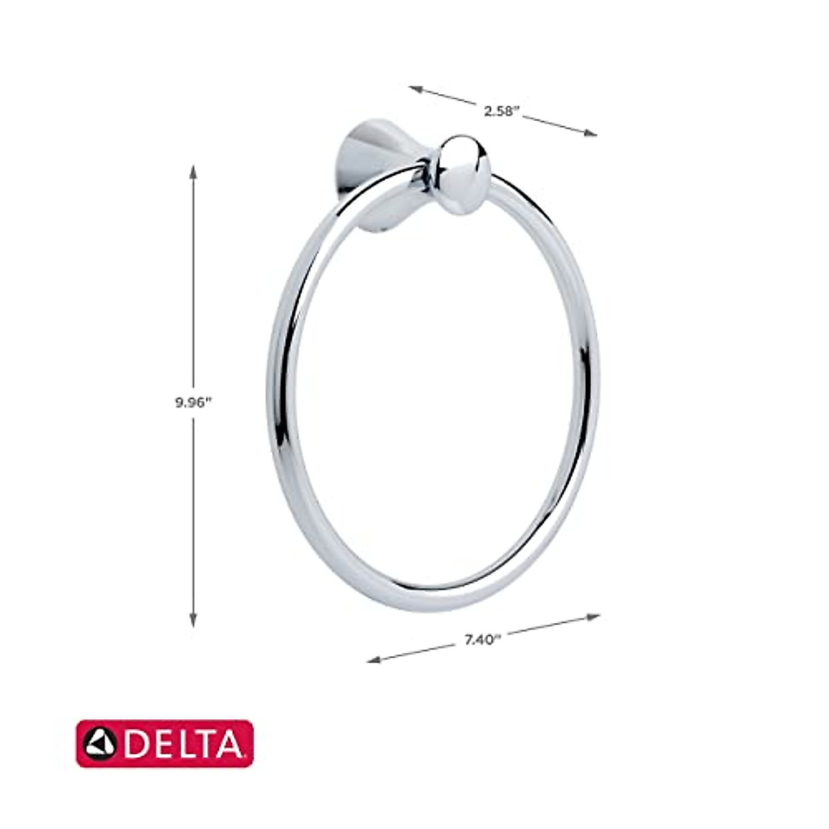 Delta Faucet 73846 Lahara Towel Ring, Polished Chrome (Pack of 2)