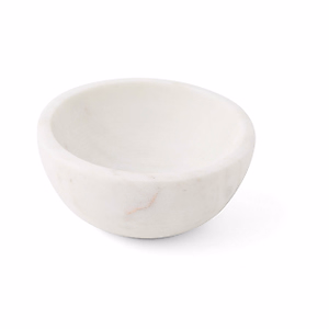 Thirstystone Natural White Marble Serving/Dip Bowl Holds up to 4 oz. Use as Dip Bowl or Condiment Bowl on Charcuterie Boards
