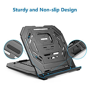 Drawing Tablet Stand, Laptop Stand, Foldable Stand for Pen Tablet Display, 9 Levels Adjustable Angles with a Built-in Phone Holder, for 12-17 inch Drawing Tablet, MacBook, Laptop, iPad, Book, Phone