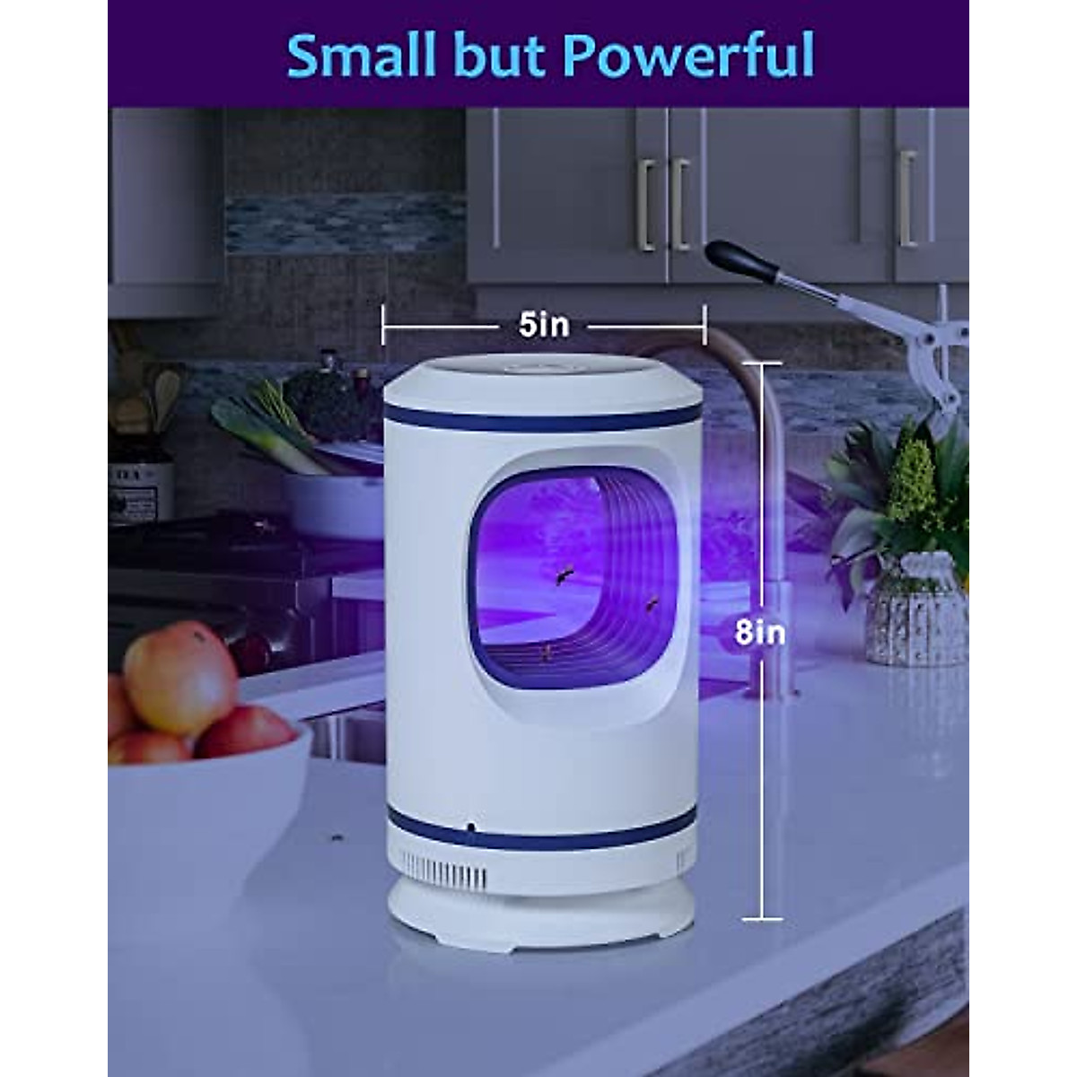 Bug Zapper Indoor, GILAYGROW Insect Trap, Quiet Mosquito Lamp, Electric Mosquito Killer Trap, Fly Trap, Fruit Flies Mosquito Zapper for Bedroom, Living Room, Kitchen, Office(Black) (White)