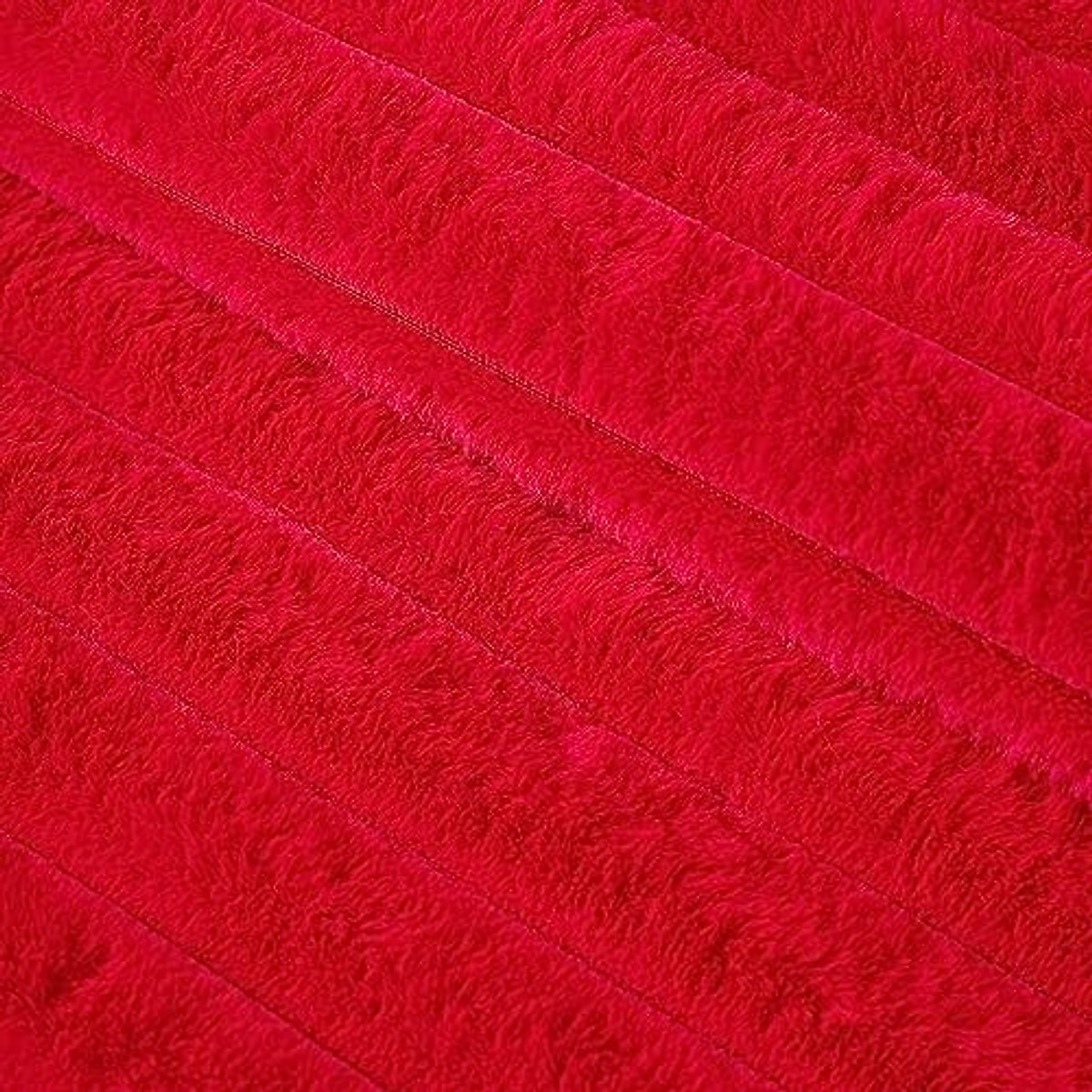 wyooxoo Pack of 2 Double-Side Faux Fur Plush Throw Pillow Covers 18x18 Soft Fluffy Striped Decorative Pillow Covers for Couch Sofa Bed Living Room (18"x18", Red)
