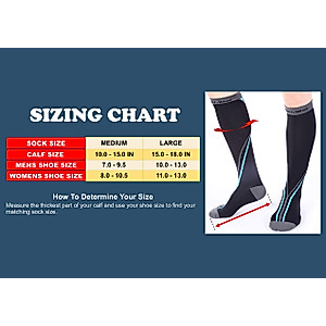 Doc Miller Compression Socks for Running, 20-30mmHg Medical Graduated Compression Socks for Women Men, Nurses, Travel, Pregnancy and Recovery, 1 Pair
