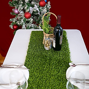 Artificial Grass 14 x 144 inch Table Runner, Perfect for Spring, Fall Holidays, Parties, Catered Presentations, Baby Showers, Birthdays, Candy Buffets, Restaurant Decoration, Dessert Tables, Wedding