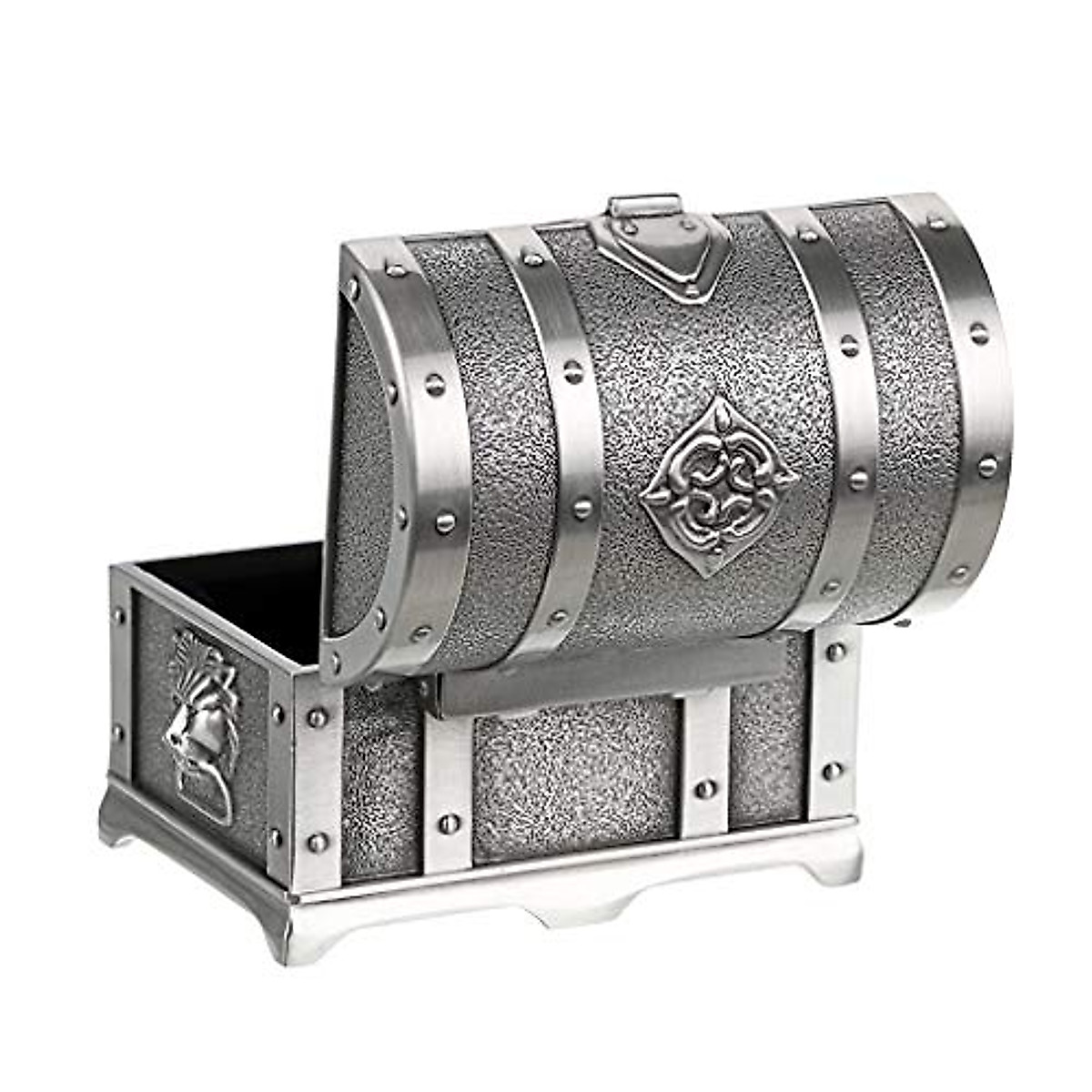 Hipiwe Vintage Metal Jewelry Box Treasure Trinket Chest,Smal Ring Earrings Necklace Keepsake Gift Holder Case for Girls Ladies Women (Small)