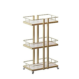 SLNFXC Trolley Kitchen Storage Rack Nail Shop Storage Basket Removable Storage Cart