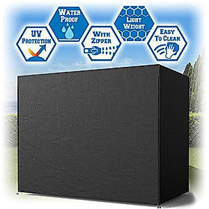 Patio Outdoor Garden Swing Covers, 3 Seater Hammock Waterproof and Weather Protection Durable Porch Swing Covers,Black