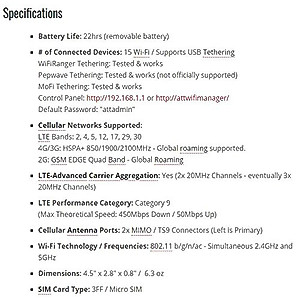 NETGEAR Unite Explore AC815S | Mobile WiFi Hotspot Cat.9 4G LTE | Up to 450Mbps Download Speed | Connect Up to 15 Devices | 18 Hours of Use Per Charge | 2 MIMO TS-9 Antenna connectors | GSM Unlocked