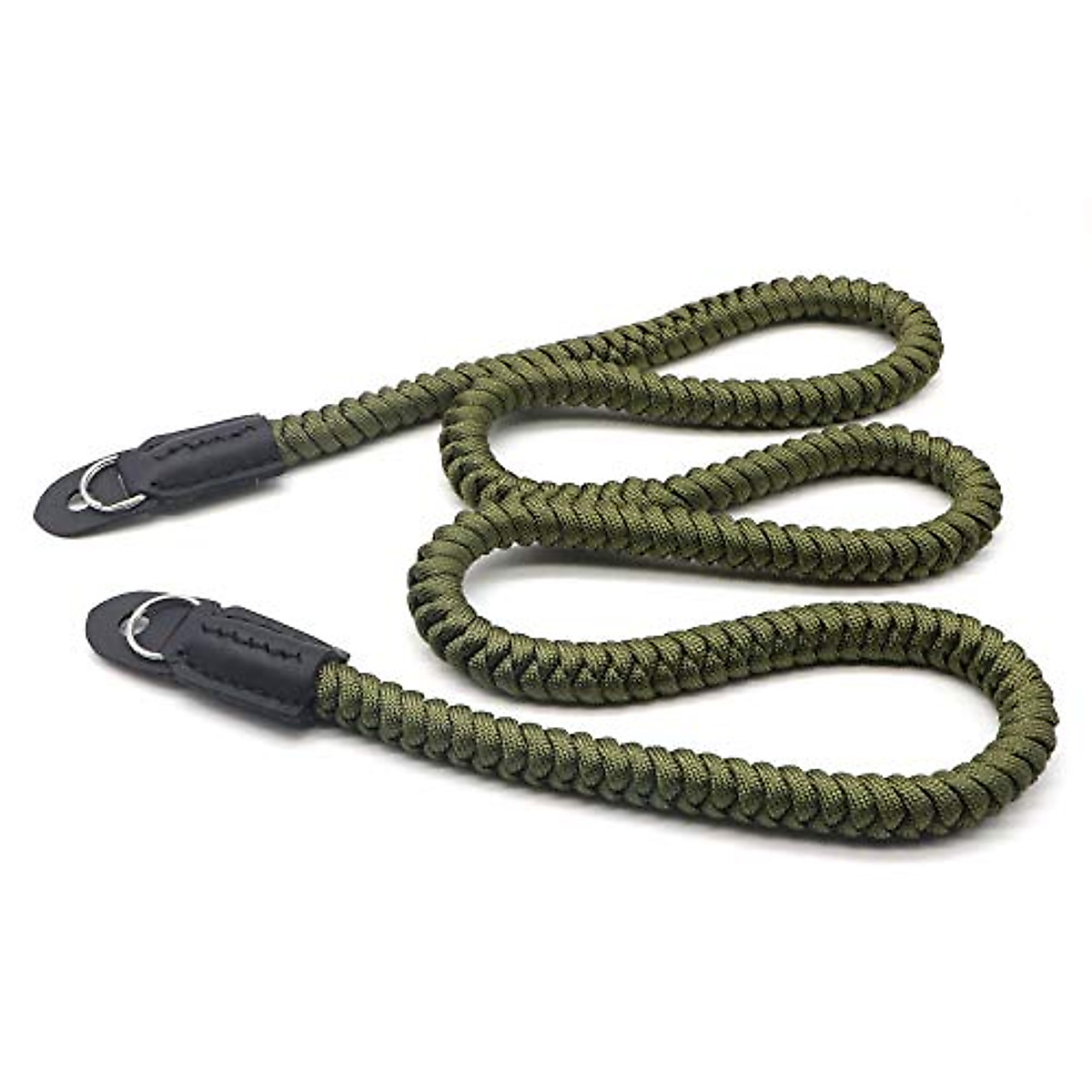 HITHUT Paracord Woven Camera Neck Shoulder Strap Belt Hand Compatible with Canon Nikon Sony Olympus Pentax Fujifilm Panasonic SLR DSLR Digital Mirrorless Cameras 42 inch Green