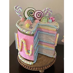 Candy Land FAke Bake Sparkly Large FAux Cake/Tier Tray Decor/Tree Topper/Cake Stand Decor