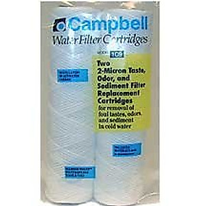 Campbell 1c9-12 Taste & Odor Filter Cartridge, 2 Micron, 9 3/4", 2 Pack