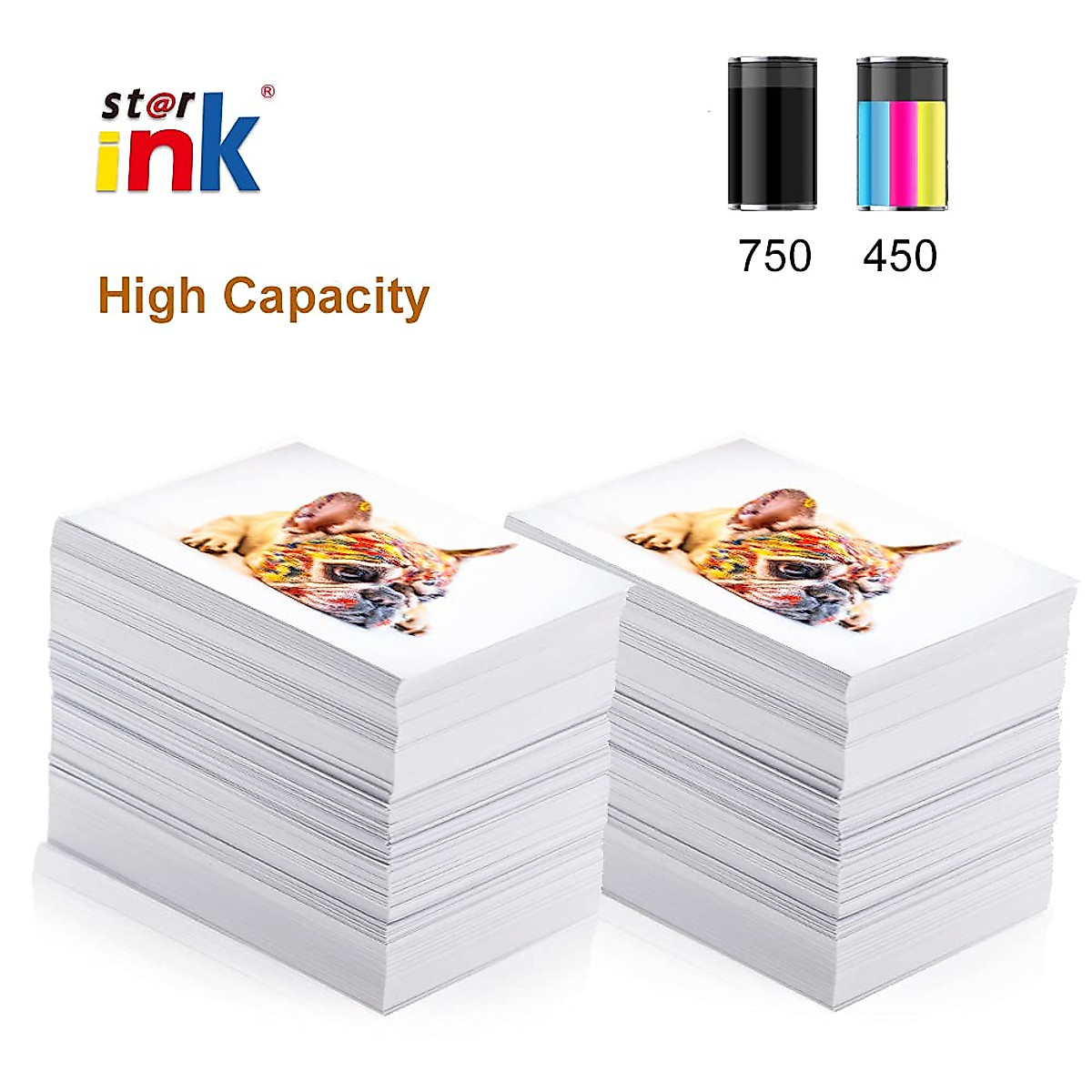 Starink Remanufactured Ink Cartridge Replacement for HP 901 XL 901XL for OfficeJet J4500 J4524 J4525 J4535 J4540 J4550 J4580 J4585 J4624 J4660 J4860 J4680 J4680c Printer(Black Tri-Color) 2 Pack