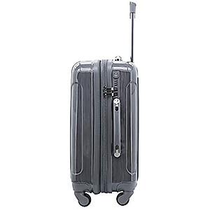 kensie Women's Alma Hardside Spinner Luggage, Expandable, Gun Metal, Carry-On 20-Inch