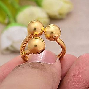 Dubai France 24K Bead Round Gold Color Rings Dubai Rings for Women Twist African Round Party Wedding Gifts Rings Gift
