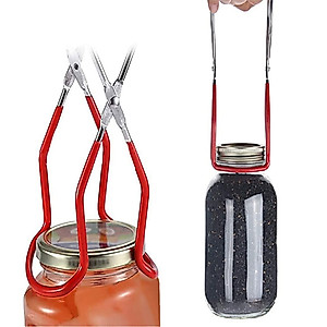 Aifeier ET Canning Tools Kit includes 1pcs Bubble Popper Bubble Remover, 1pcs Jar Lid Lifter Magnetic Lid Lifter and 1pcs Stainless Steel Canning Tongs (Red)