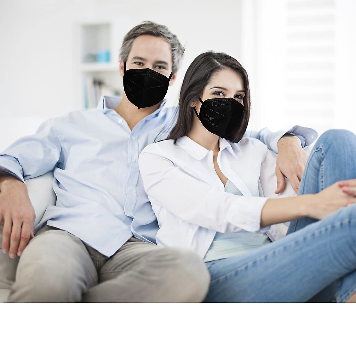 ChiSip Kn95 Face Masks 50 pack, Individually Wrapped Cup Dust Safety Masks 5 Layer Protection Mask for Adult, Men, Women, Indoor, Outdoor Use, Black