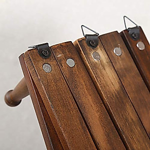 WEBI Accordian Wall Hanger,Expandable Wooden Coat Rack Wall Mounted,Hat Rack for Wall,Accordion Wall Rack for Hats,Caps,16 Peg Hooks,Rustic Brown