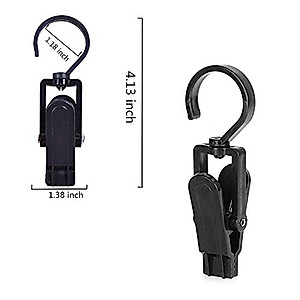 12pcs Black Plastic Portable Strong Swivel Hook Multi-Functional Clips Laundry Hooks Clothes Pins Hanging Curtain Clips Beach Towel Clips from Blowing Away