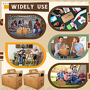 Pickmesh 10 Sets 160 oz Disposable Coffee Dispenser with Insulated Interior Bag Coffee to Go Containers with Handle Portable Heavy Cardboard