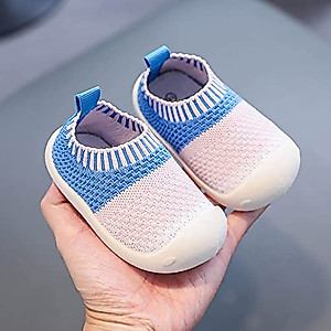 Lykmera Cute Child Shoes Boy Girl Walking Shoes Non Slip First Walking Shoes Breathable Mesh Shoes Toddler Sports Shoes (Sky Blue, 4-4.5Years)