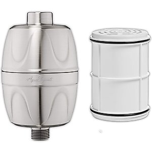 Shower Water Filter + Extra Cartridge - Universal Home Showerhead Filters With Activated Charcoal To Remove Chlorine And Hard Minerals + 1 Extra Replacement Cartridge - Brushed Nickel