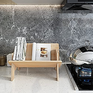 RekRang Wooden Desktop Bookshelf Simple Tabletop Tilted Bookcases for Books Magazine CDs,Desk Organizers and Storage Rack in Living Room/Office/Home (Burlywood)…