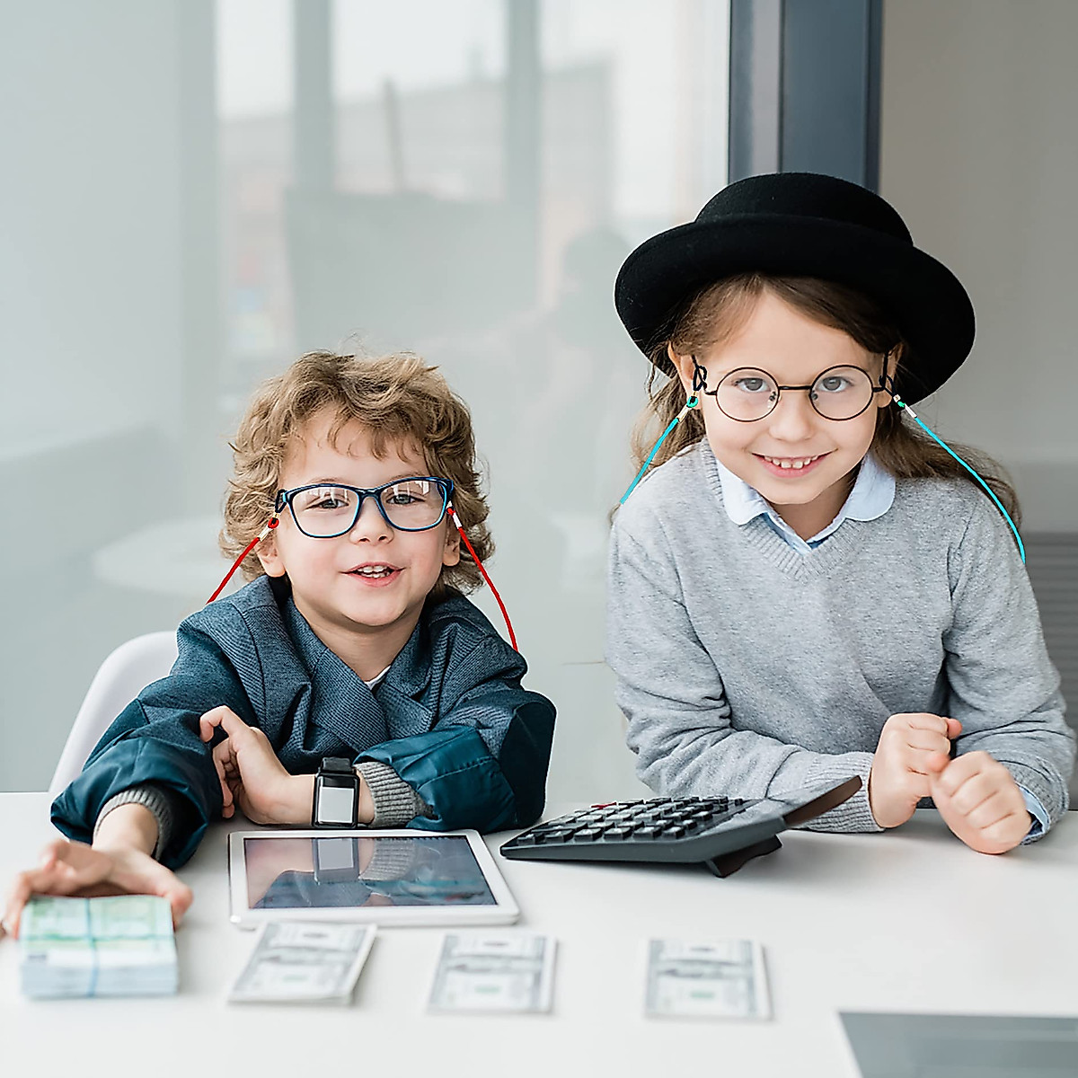 ZXSWEET 8 PCS Kids Glasses Strap Adjustable Dinosaur Anti-slip Eyeglass Straps for Boys Girls Multicolor