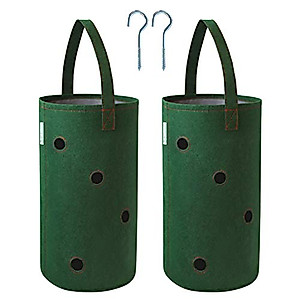 Pri Gardens Hanging Strawberry Planter for Strawberry Bare Root Plants (Roots not Included) Felt Material 2 Pack