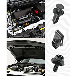 35 PCS Engine Under Cover Splash Shield Guard Body Bolts, Splash Shield Guard Retainer Bumper Fender Liner Fastener Rivet Clips and Extruded U-Nuts Kit