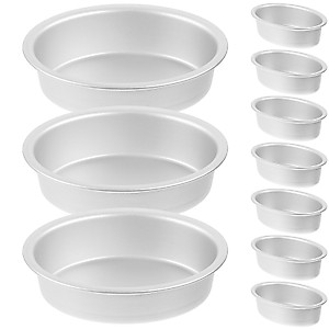10pcs Oval Mold Circle Cake Pan Mini Cake Tins Metal Pan Round Cake Pans Mini Tart Pans for Baking Cake Mold Baking Cake Pans Cookie Cake Pan Cake Baking Pans Baking Pans Nonstick