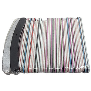 Professional Nail File Sampler, Emery Board, Variety Bundle, Mixed Grit Pack of 50