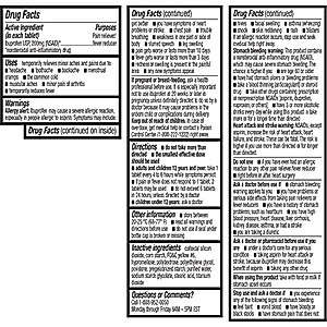 HealthA2Z® Ibuprofen 200mg | 100 Counts | Pain Relief | Body Aches | Headache | Arthritis | Cramps | Back Pain | Fever Reducer |