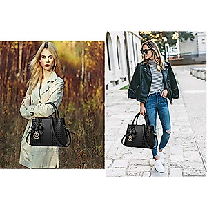 Purses and Handbags for Women Fashion Ladies PU Leather Top Handle Satchel Shoulder Tote Bags